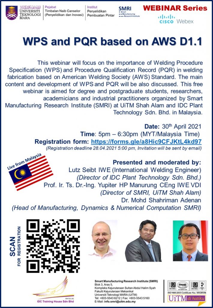 WPS and PQR based on AWS D1.1 – Smart Manufacturing Research Institute